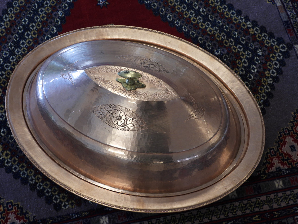 Large Handcrafted Copper Service Dish with Lid – Ali's Copper Shop
