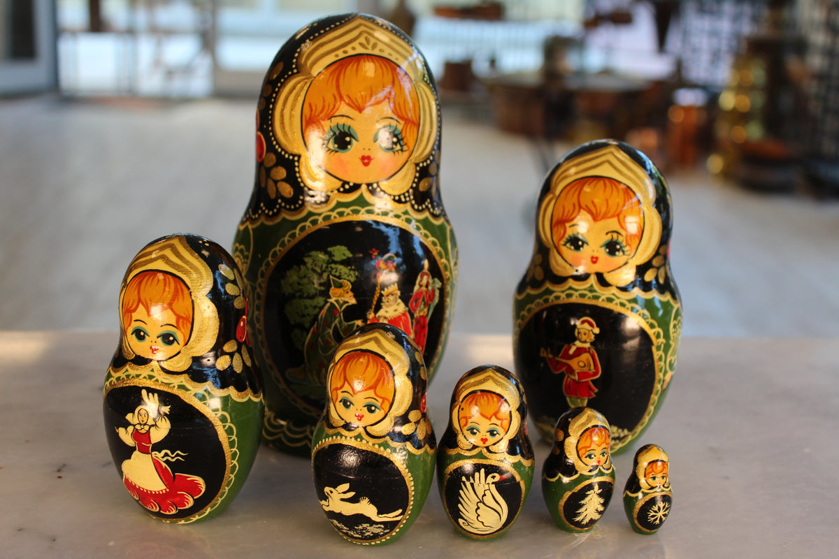 7 pieces Fairy Tale Green Nesting Dolls – Ali's Copper Shop