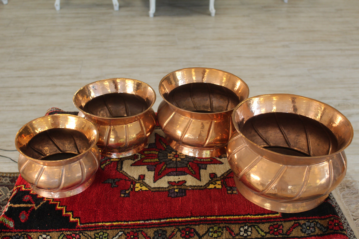 Set of 4 Copper Planters – Ali's Copper Shop